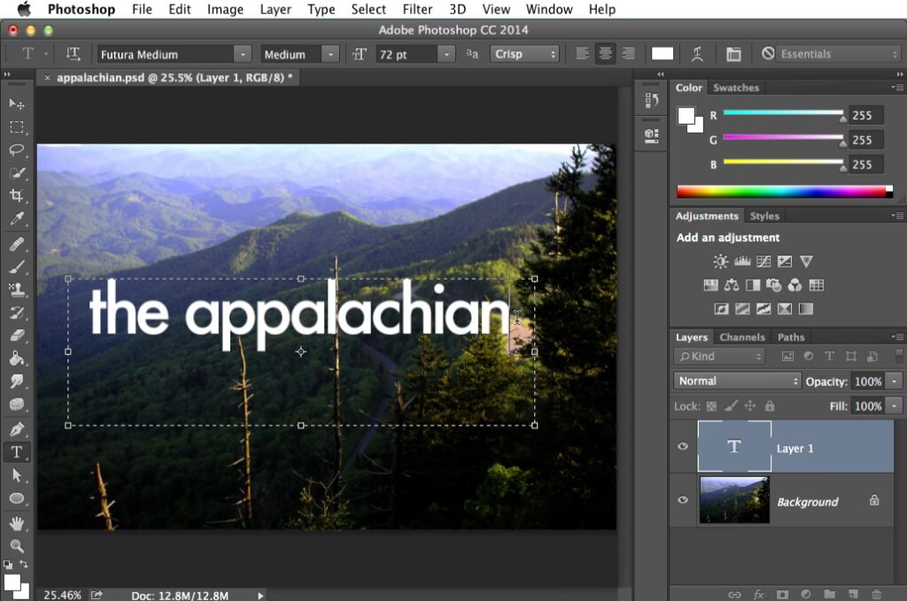 Textbearbeitung in Photoshop: So geht's | Fotografen Andenmatten Soltermann